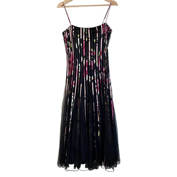 JS Collections | Dresses | Y2k Romantic Floral Black Tulle Cocktail ...